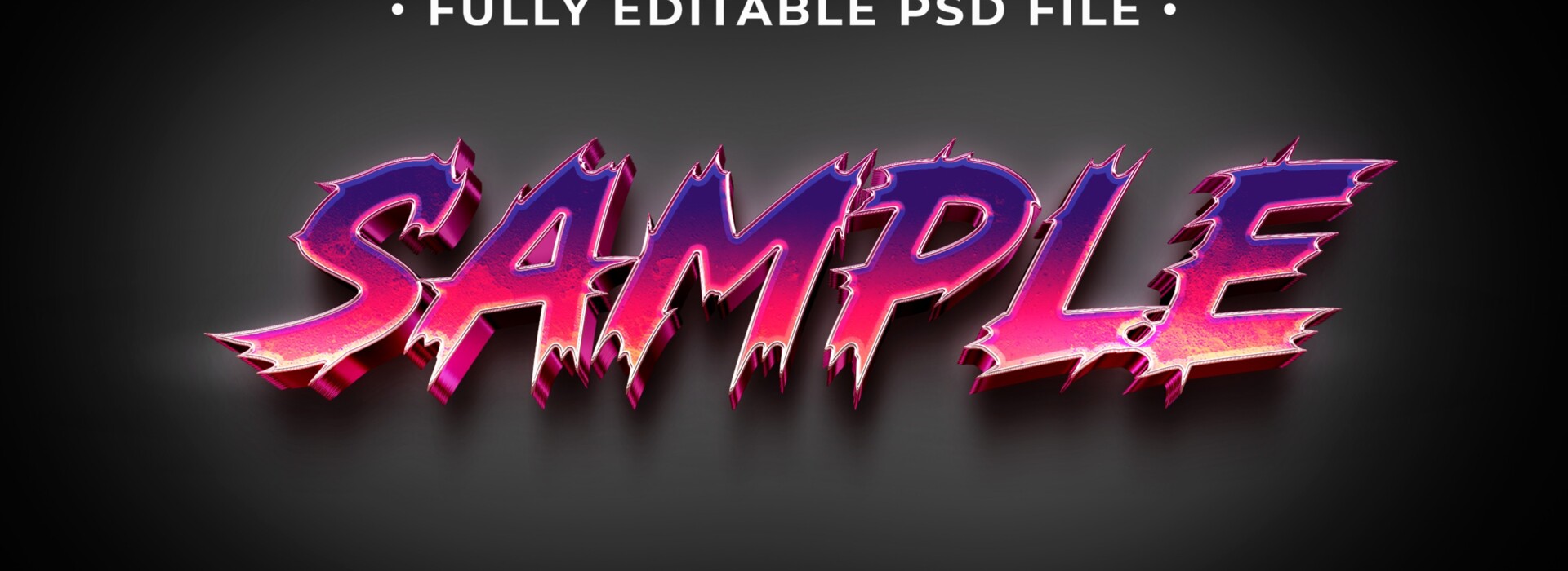 3D Sample PSD Fully Editable Text - FlippedNormals